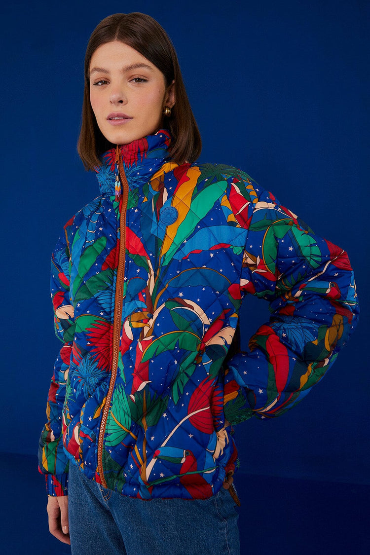 Crochet Colorful Forest Reversible Puffer Jacket – FARM Rio