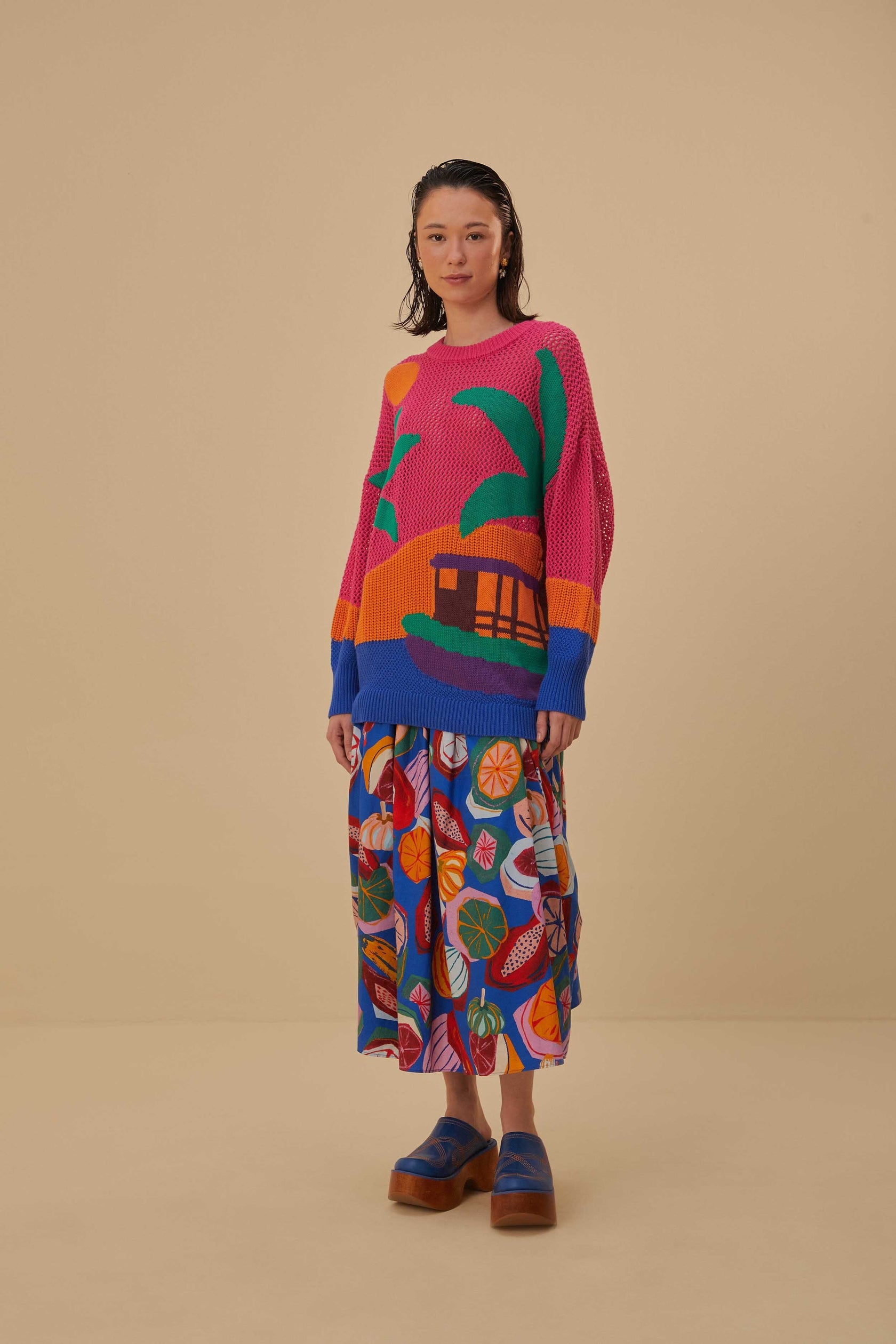 Amazon Stamps Knit Sweater – FARM Rio