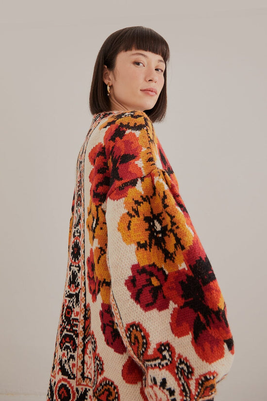 Sand Winter Tapestry Knit Cardigan – FARM Rio